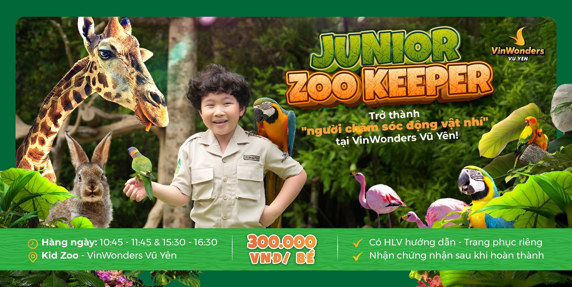 Trải nghiệm Junior Zoo Keeper - “nhân viên vườn thú nhí” tại VinWonders Vũ Yên