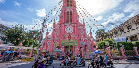 Tan Dinh Church: An iconic pinky church amidst modernity